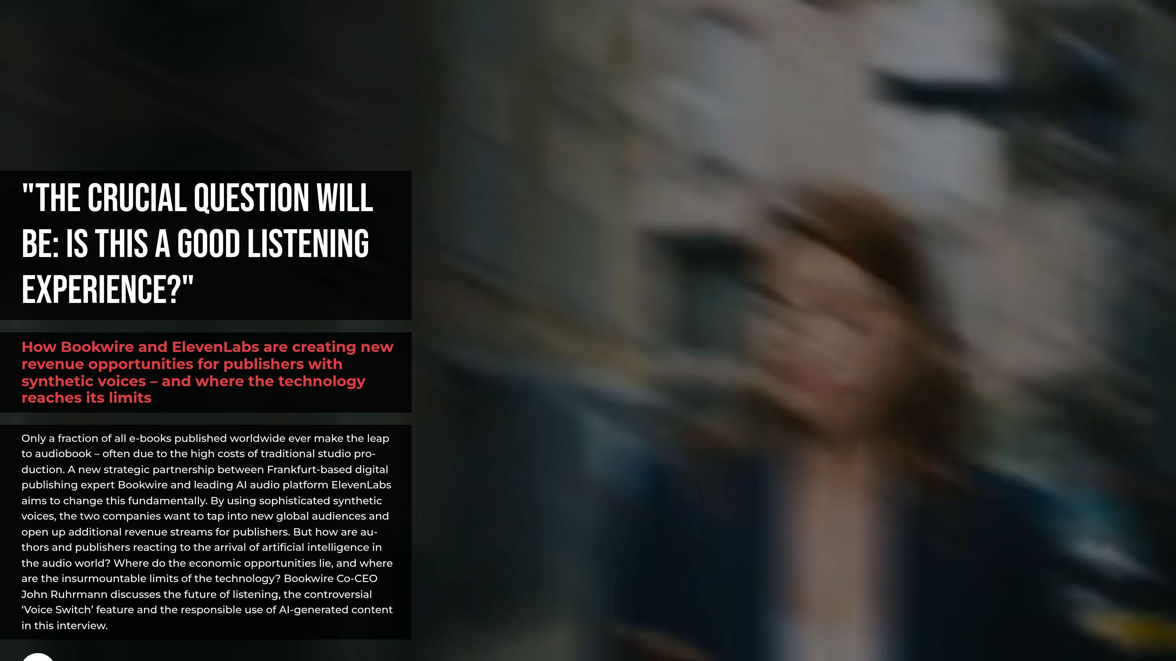 “Is this a good listening experience?”